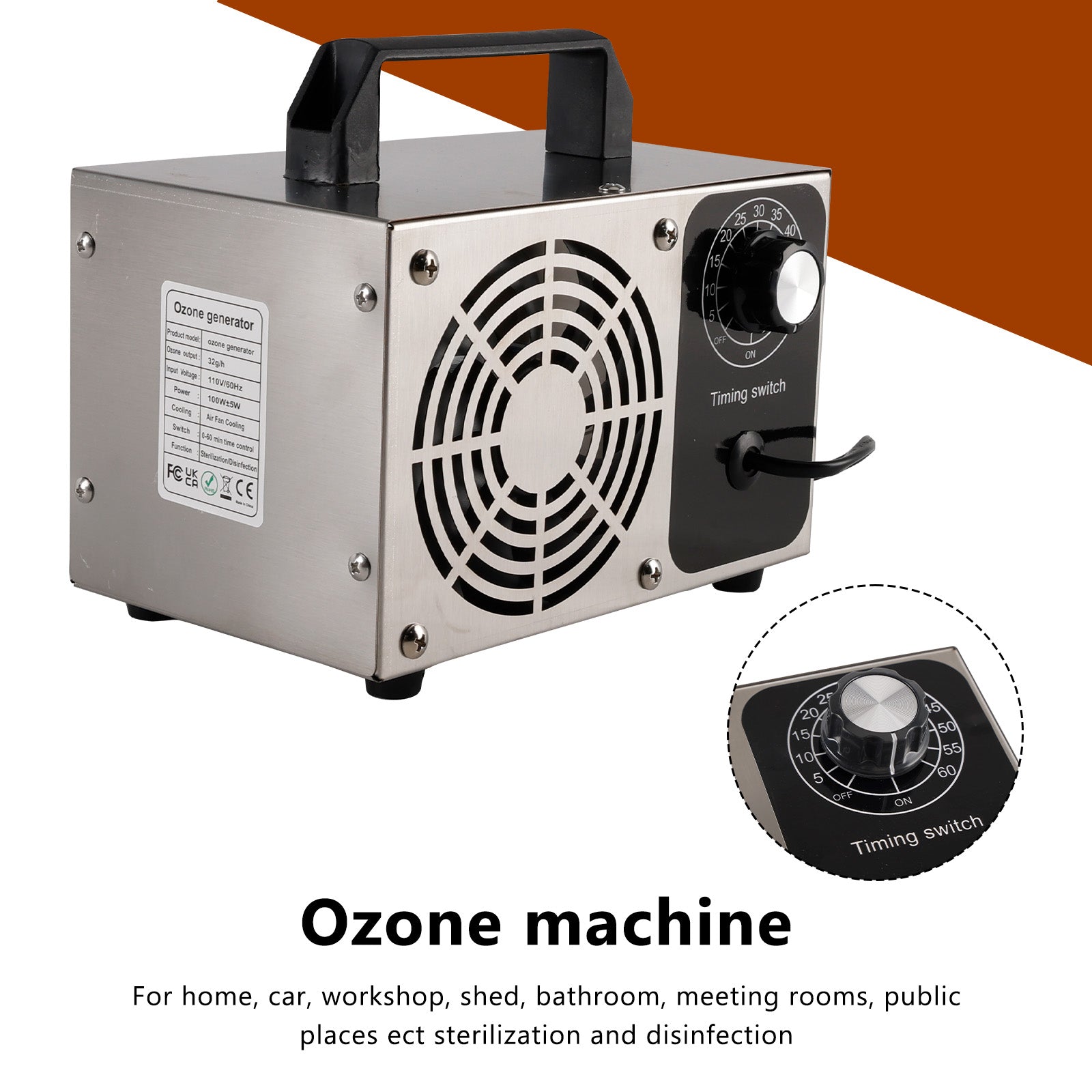 Ozone Generator Machine Pro Air Purifier Ionizer Ozonator 32g/h – vtopteng